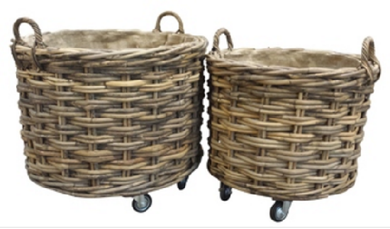 LOG BASKET ON WHEELS | GLENWEAVE | KILN DRIED LOGS UK